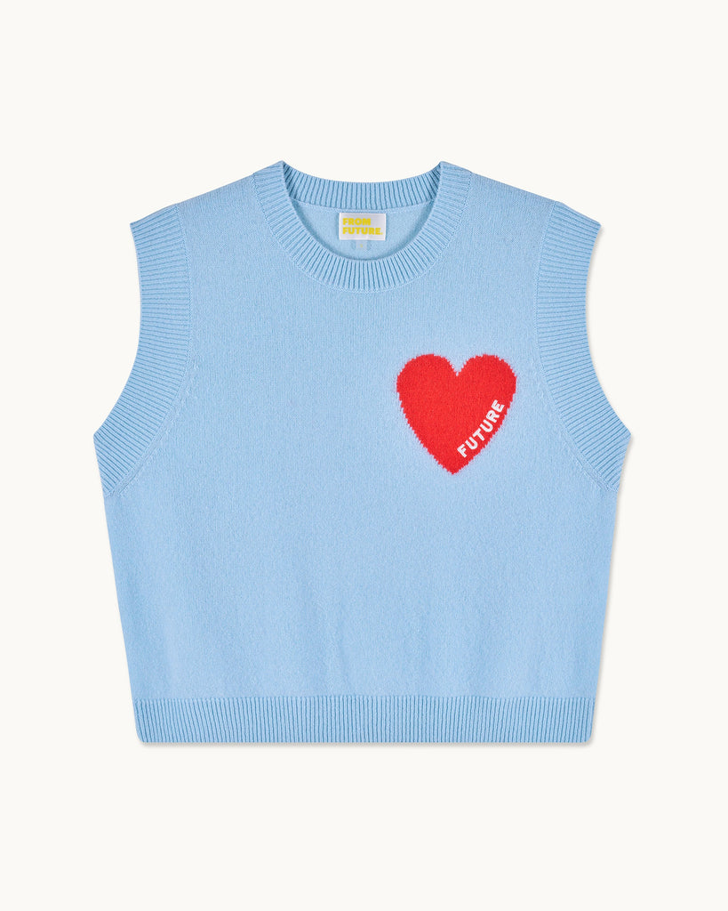 Heart Sleeveless Sweater – FROM FUTURE
